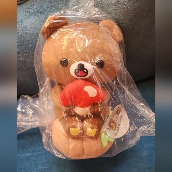 San-x | Other | Sanx Rilakkuma Chairoikoguma Mushroom Bear Plushie ...